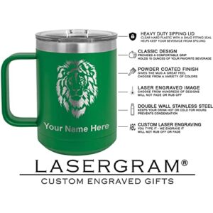 LaserGram 15oz Vacuum Insulated Coffee Mug, Flag of Arizona, Personalized Engraving Included (Green)