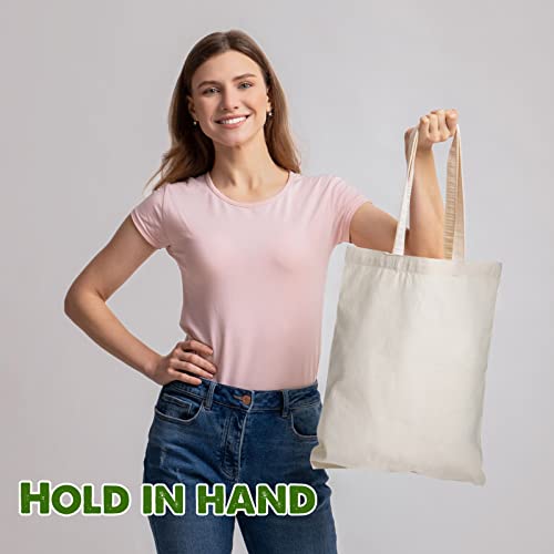 Reginary 36 Pack 13 x 15 Inch Cotton Canvas Tote Bag Bulk with Handles Blank Shopping Bag for Crafts Lightweight Economical Reusable Grocery Cloth Bags for DIY Advertising Activity Gift