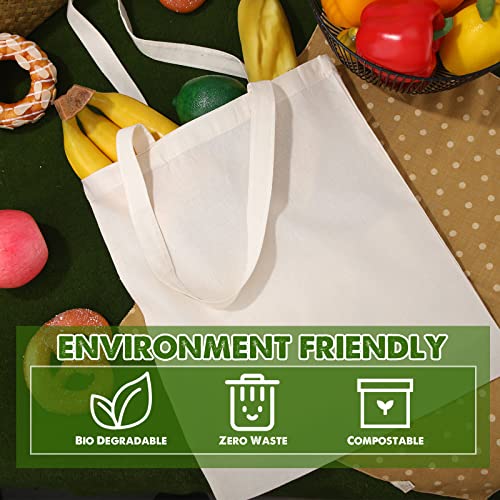 Reginary 36 Pack 13 x 15 Inch Cotton Canvas Tote Bag Bulk with Handles Blank Shopping Bag for Crafts Lightweight Economical Reusable Grocery Cloth Bags for DIY Advertising Activity Gift