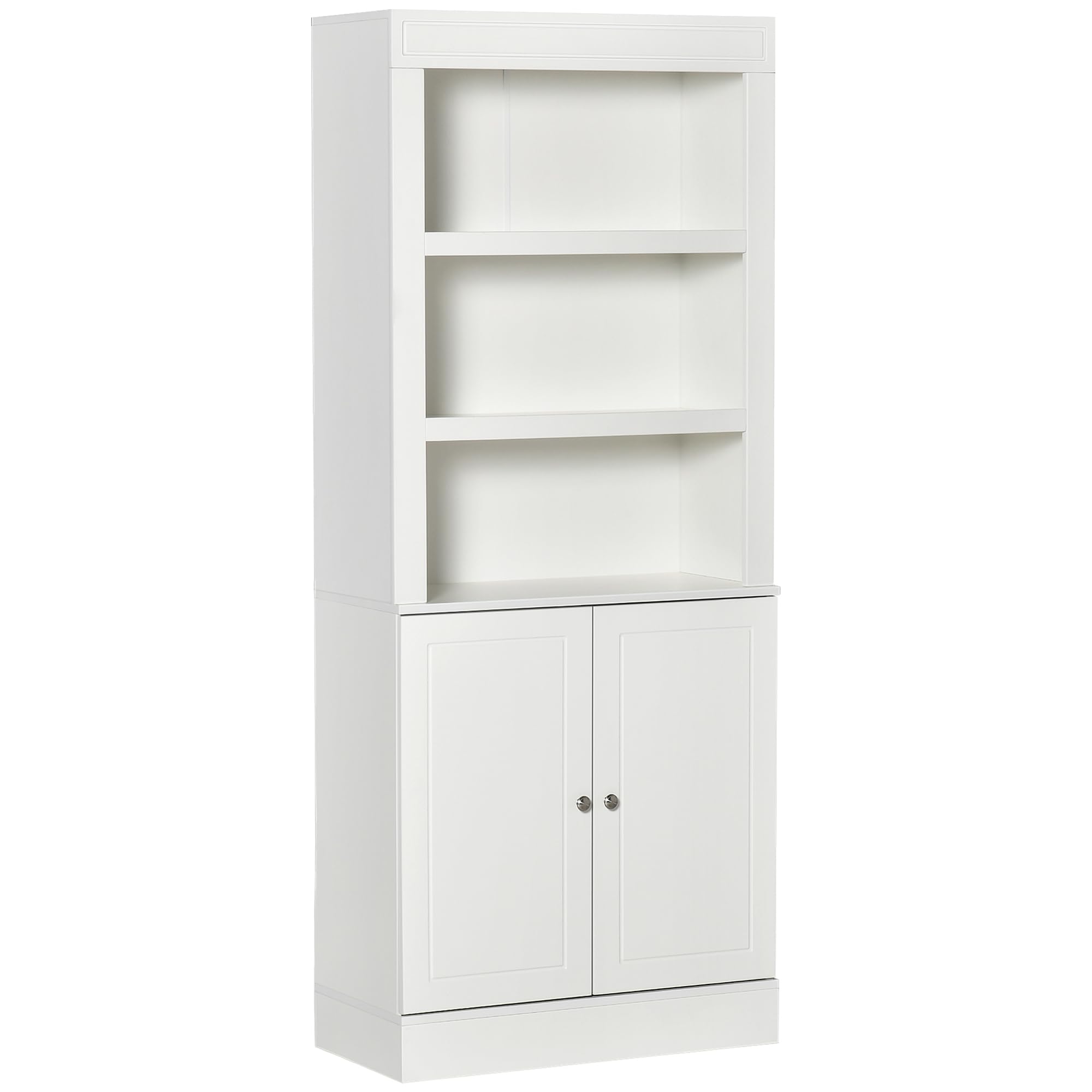 HOMCOM 72" Kitchen Buffet with Hutch, Kitchen Pantry Cupboard with 2 Door Cabinet, and 2 Adjustable Shelves, White