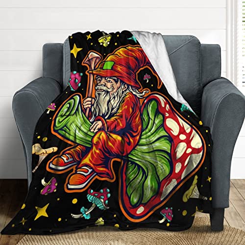 Magic Mushroom Blanket Gifts, 60"*80" Flannel Throw Blanket, Soft Warm Fuzzy Fluffy Plush Blankets for Women Men, for Sofa Couch Bed Travel Room Decor