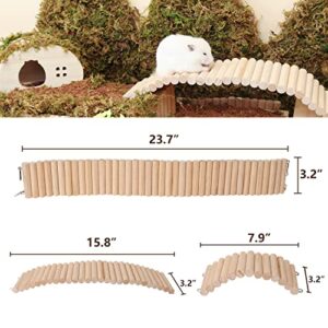 LUVCOSY Hamster Decoration Package = Bath Sand + Flower Petals + Forest Moss + Coconut Fiber + Wooden Fence, Habitat Bedding Accessories for Guinea Pig, Reptile & Small Animals