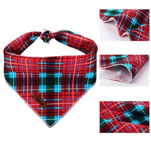 Babole Pet Christmas Dog Bandanas, 1PC Red Washable Square Dog Scarfs for Small Medium Large Dogs Adjustable Dogs Bib Scarfs for Girl and Boy(L)