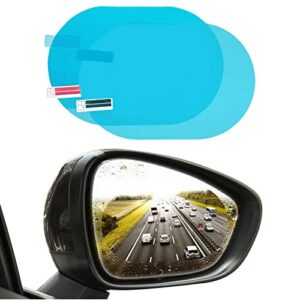 2pcs car rearview mirror film, waterproof rainproof transparent protective sticker, hd protective, universal car windows, rearview mirrors, trucks, suvs, safe driving sticker