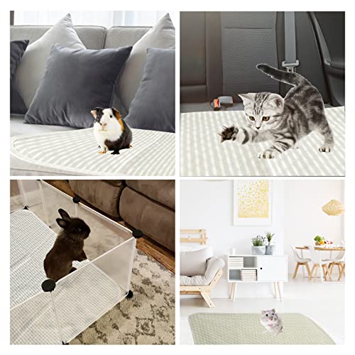 MUYG 2 Pack Washable Guinea Pig Cage Liner, Reusable Pet Pee Pads Super Absorbent Small Animal Lint Cage Liners Soft Sleep Mat Pads for Rabbits Cat Squirrel Chinchilla(19.68"×27.55")