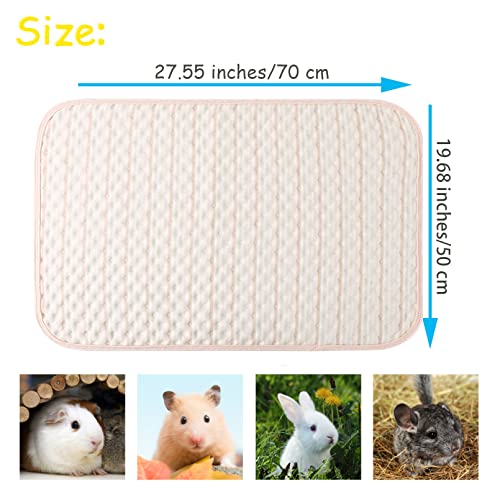 MUYG 2 Pack Washable Guinea Pig Cage Liner, Reusable Pet Pee Pads Super Absorbent Small Animal Lint Cage Liners Soft Sleep Mat Pads for Rabbits Cat Squirrel Chinchilla(19.68"×27.55")