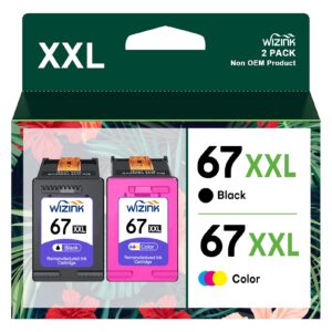 67 xxl ink cartridges black/color combo for hp 67xl 67 xl black/color combo pack ink xxl for printer envy 6055 6400 6000 6055e 6052 pro 6455 6458 deskjet 2755e 2755 2700 2752 deskjet plus 4155 4155e