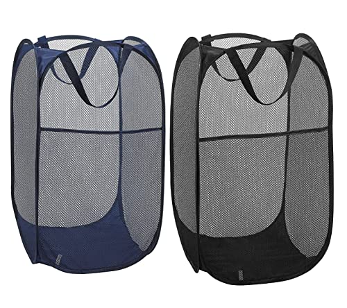 Laundry Pop-up Hamper Dirty Clothes Basket With Carry Handles Durable Fabric Collapsible Design for Clothes 2 Pack