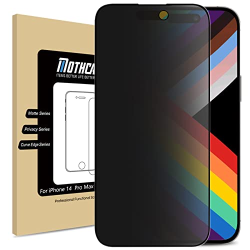 Mothca Matte Privacy Screen Protector for iPhone 14 Pro Max 6.7-inch with Alignment Sticker, Anti-Spy Anti-Glare Full Coverage Tempered Glass Anti-Fingerprint Shield Smooth & No Dark, Easy to Install