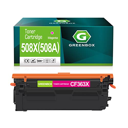 GREENBOX Compatible 508X Magenta High-Yield Toner Cartridge Replacement for HP 508X 508A CF363X Toner for M553dn M553x M553n M552dn M553 M577 M577Z M577dn M577f M577c Printer (9,500 Pages, 1 Magenta)