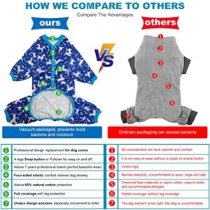 LovinPet Pitbull Pets Shirts, Undershirt for Dog Coats, Anti Licking, Pet Anxiety Calming Onesies for Dogs, Lightweight Stretchy Fabric, Chasing Dreams Horse Print, Large Breed Dog Clothes,Blue M