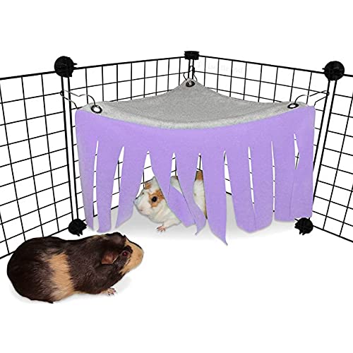 CHDHALTD Guinea Pig Hideout Hanging Hamster House, Soft Rabbit Hiding Tent Hideaway Hedgehog for Small Pets Cage Hammock Rat Nest(Blue)