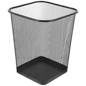 ganazono small plastic wastebasket square waste paper basket mesh paper trash bin metal garbage can iron trash bin garbage container for kitchen home office (black s) waste paper basket