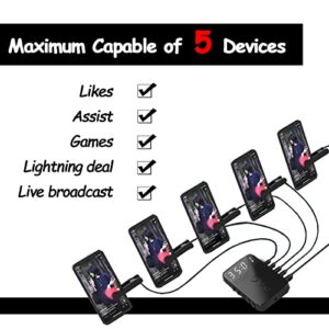 Auto Screen Clicker For IOS and Android:Phone Automatic Tapper,Simulated Finger Continuous Clicking, Adjustable Speed Physical Clicker With 5 Heads， Suitable for Games, Live Broadcasts, Reward Tasks（1 Second Clickest 35 Times）