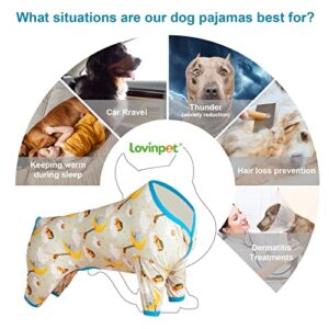 LovinPet Pet Surgery Clothes for Large Dogs - Dog Pajamas, Undershirt for Dog Coats, Lightweight Stretchy Fabric, Jungle Print, UV Protection, Pet PJ's, Large Breed Dog Jammies,Brown XXL