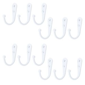 tsnamay 10pcs 1.65" antique wall hooks,wall mounted hat hangger hooks robe hook single coat zinc alloy single hook coat hook wall hook,white