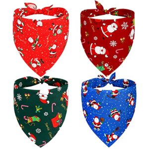 ytfu 4 pack christmas bandanas for dogs christmas dog bandanas for large dogs medium dogs small dogs cotton dog holiday bandanas snowman snowflake pet dog christmas scarf for christmas party