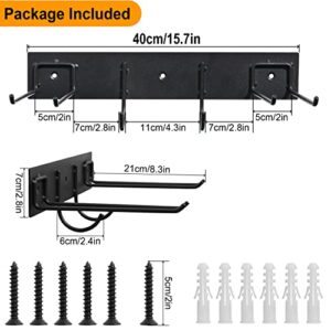 HYRIXDIRECT Garden Tool Organizer Garage Storage and Organizations Rack Wall Mount Rack Hanger for Garden Yard Shovels Rakes Brooms Hoses Organizer Heavy-Duty Design (Black)