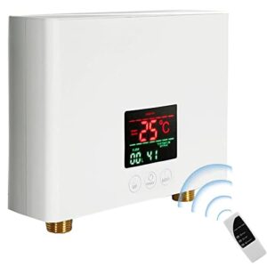 daordaer mini electric tankless water heater 3000w 110v constant temperature instant hot water heater with remote control digital display on demand hot water heater