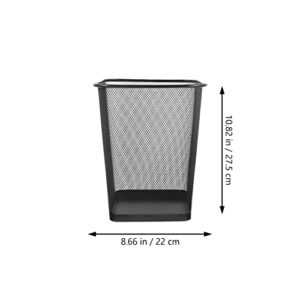 HANABASS Black Mesh Metal Trash Can Square Mesh Wire Wastebasket Vintage Garbage Bin Reusable Bedroom Rubbish Can for Kitchen Farmhouse Home Office