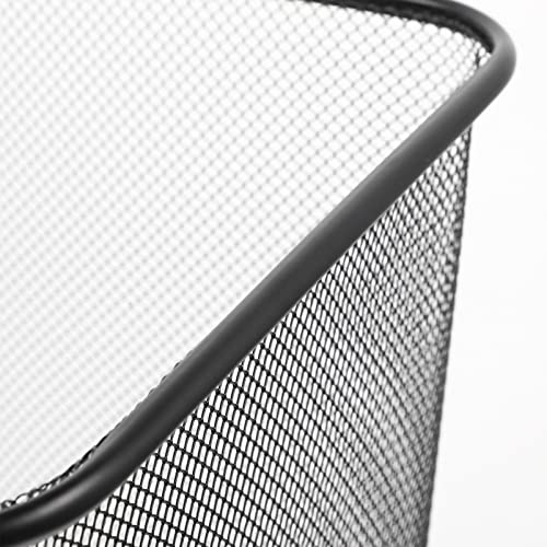 HANABASS Black Mesh Metal Trash Can Square Mesh Wire Wastebasket Vintage Garbage Bin Reusable Bedroom Rubbish Can for Kitchen Farmhouse Home Office