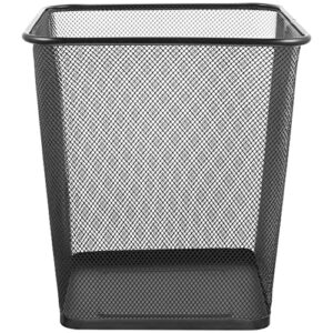 hanabass black mesh metal trash can square mesh wire wastebasket vintage garbage bin reusable bedroom rubbish can for kitchen farmhouse home office