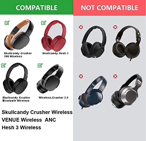 Replacement Ear Pads for Skullcandy Crusher Wireless Crusher Evo Crusher ANC Hesh 3 Headphones (Gray)