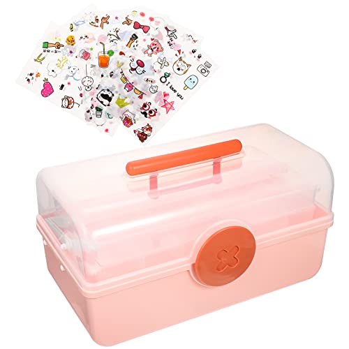 LUOZZY Plastic Storage Box Children Hair Accessories Organizer Container Box Multi-Tier Hairpin Hair Tie Storage Container Pink