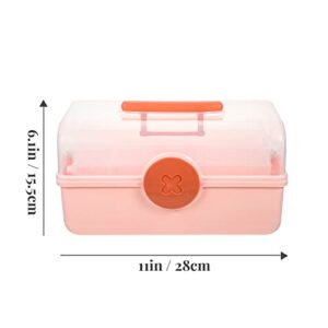 LUOZZY Plastic Storage Box Children Hair Accessories Organizer Container Box Multi-Tier Hairpin Hair Tie Storage Container Pink