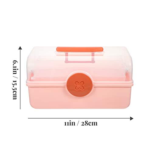 LUOZZY Plastic Storage Box Children Hair Accessories Organizer Container Box Multi-Tier Hairpin Hair Tie Storage Container Pink