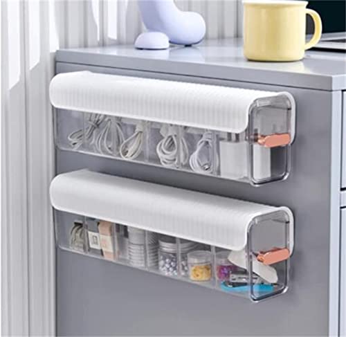 Punch-Free Multi-functional Storage Box, Clear Wall Mounted Drawer Organizer,Wall-Mounted Storage Box, Underwear Panties Socks Data Cable Closet Organizer (36x8.3x10.7cm/14.2x3.3x4.2in) (White)