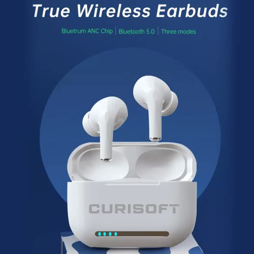 Curisoft True Wireless Earbuds - in-Ear Wireless Headphones, with Microphone, Touch Control