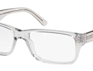 Prada Heritage PR 16MV U431O1 Grey Crystal Plastic Rectangle Eyeglasses 53mm