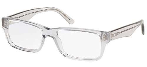 Prada Heritage PR 16MV U431O1 Grey Crystal Plastic Rectangle Eyeglasses 53mm