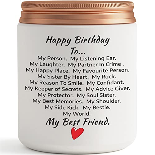 Happy Birthday Gifts for Best Friend, Candle Gifts for Women Men Dear Friend Friendship Funny Gift for BFF Coworker Husband Unique Special