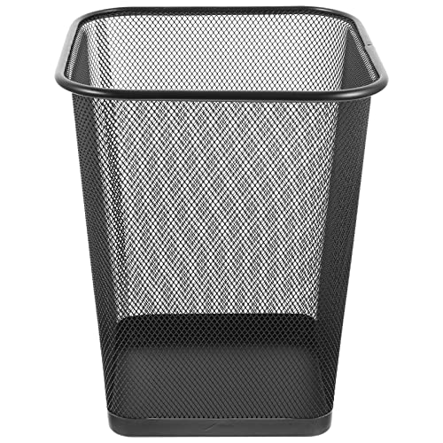 Yardwe Metal Trash Bin Square Metal Wire Mesh Waste Basket Garbage Trash Can Mesh Waste Paper Bin Waste Basket for Kitchen Home Office Dorm Room Living Room Desk Bedroom S