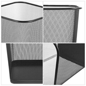 Yardwe Metal Trash Bin Square Metal Wire Mesh Waste Basket Garbage Trash Can Mesh Waste Paper Bin Waste Basket for Kitchen Home Office Dorm Room Living Room Desk Bedroom S