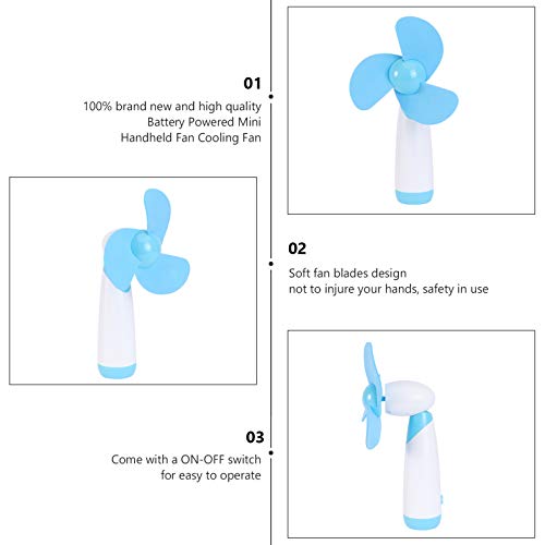 Homoyoyo Portable Fan 2pcs Adjustable Held Fans, Design- Quality & Foam Blue, Hand Use Lovely Summer Not Operated: Fan,portable Fan, Powered, Cooling Men and Stylish Fan Portable Indoor Fans Desk Fan