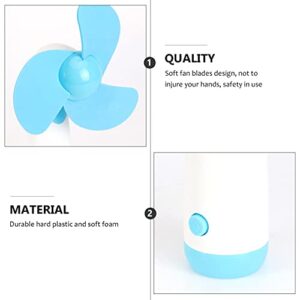 Homoyoyo Portable Fan 2pcs Adjustable Held Fans, Design- Quality & Foam Blue, Hand Use Lovely Summer Not Operated: Fan,portable Fan, Powered, Cooling Men and Stylish Fan Portable Indoor Fans Desk Fan