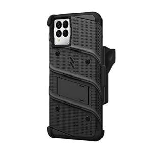 ZIZO Bolt Bundle for T-Mobile REVVL 6 Pro 5G Case with Screen Protector Kickstand Holster Lanyard - Black