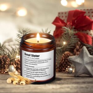 Soul Sister Gifts for Women, Soul Sister Candle, Best Friend Candles for Women, Funny Unique Birthday Gifts for Female Best Friends Coworkers Classmates Bestie, Lavender Scented Candle Home Decor