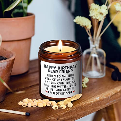 Happy Birthday Candles Gifts for Women, Friendship Candles for Women, Funny Unique Birthday Gifts for Best Friends Coworkers Classmates Bestie Sister, Best Lavender Scented Candle Home Decor Presents