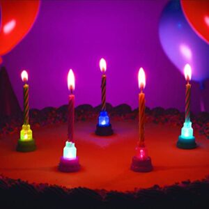 best party ever! cake brites flashing candle holders, color-changing birthday cake lights for candles, turn any cake into a dazzling light show, 2-pack (10 cake brites total)