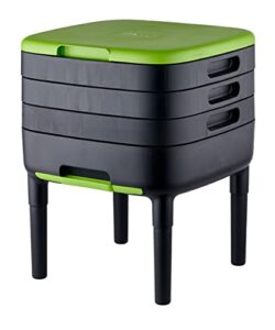 maze three level worm farm compost bin with plastic extension legs