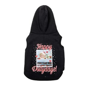 doggy parton black happy dollydays hoodie for pets, large