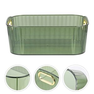 Operitacx 3pcsbox Sorting Tray Handle Built- Plastic Organizers Clear Home Bin with Container Storage Groceries in .x.x.in for Handheld Underwear Green Household Holder Snack Organizer Bin: