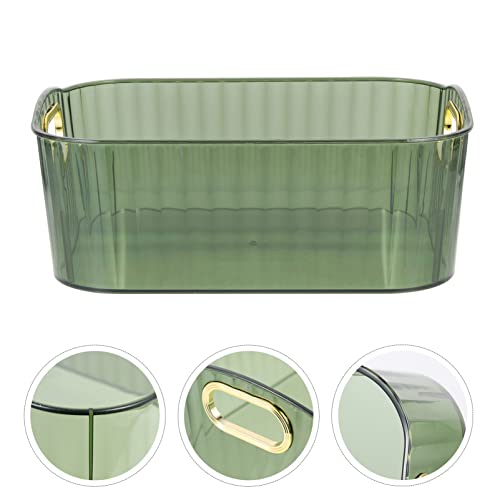 Operitacx 3pcsbox Sorting Tray Handle Built- Plastic Organizers Clear Home Bin with Container Storage Groceries in .x.x.in for Handheld Underwear Green Household Holder Snack Organizer Bin: