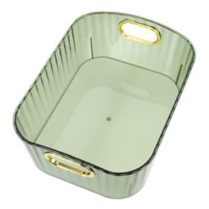 Operitacx 3pcsbox Sorting Tray Handle Built- Plastic Organizers Clear Home Bin with Container Storage Groceries in .x.x.in for Handheld Underwear Green Household Holder Snack Organizer Bin: