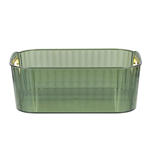 Operitacx 3pcsbox Sorting Tray Handle Built- Plastic Organizers Clear Home Bin with Container Storage Groceries in .x.x.in for Handheld Underwear Green Household Holder Snack Organizer Bin: