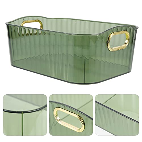 Operitacx 3pcsbox Sorting Tray Handle Built- Plastic Organizers Clear Home Bin with Container Storage Groceries in .x.x.in for Handheld Underwear Green Household Holder Snack Organizer Bin: